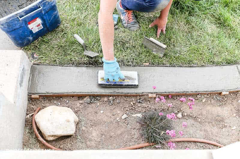Install Concrete Landscape Edging | AKA: Concrete Border | TwoFeetFirst