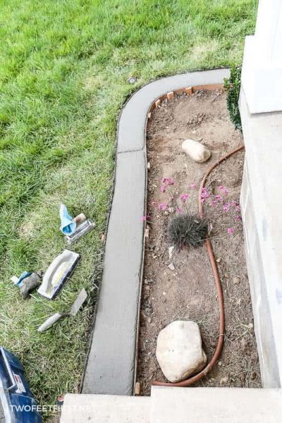 Install Concrete Landscape Edging | AKA: Concrete Border | TwoFeetFirst