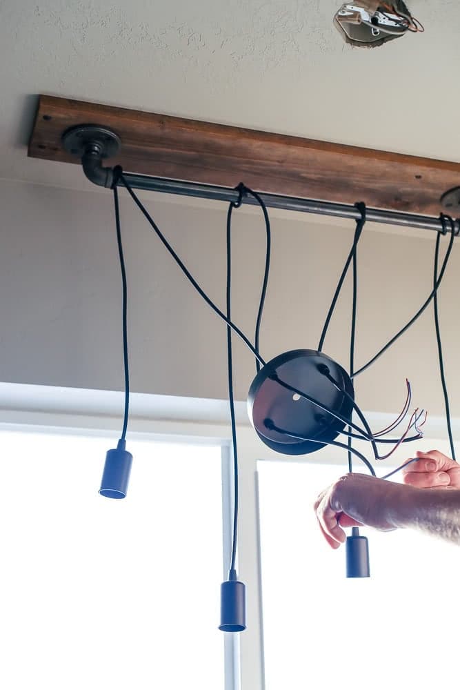 DIY Pendant Light Wrapped Around Pipe