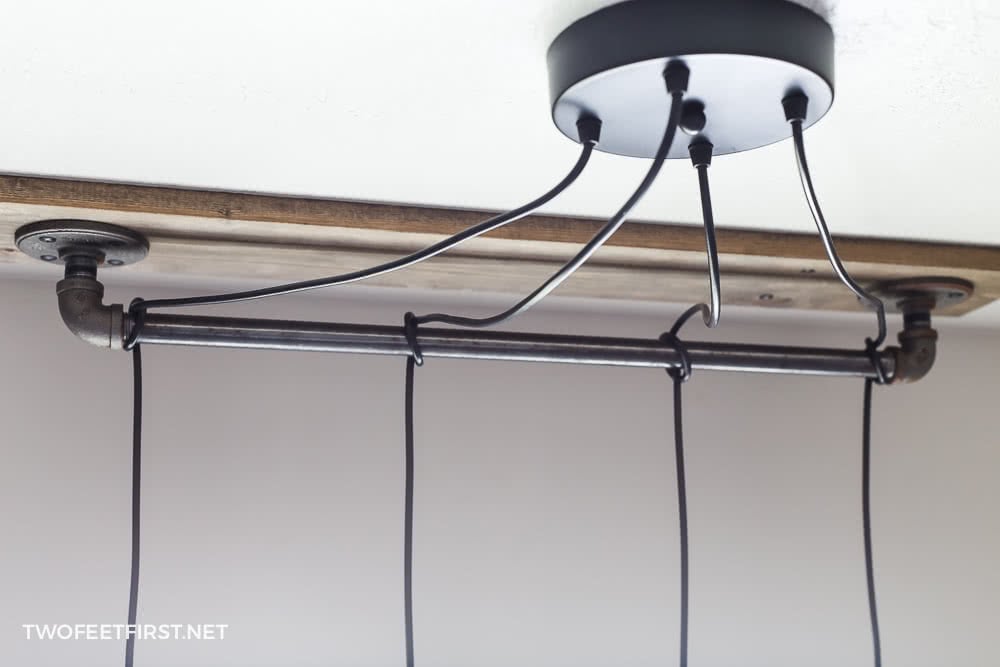 DIY Pendant Light Wrapped Around Pipe