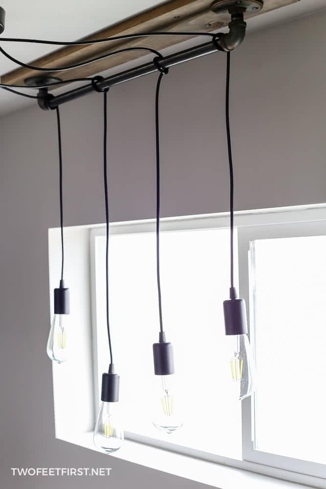 DIY Pendant Light Wrapped Around Pipe