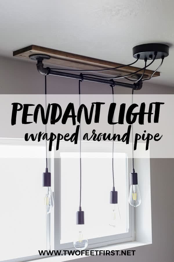 DIY Pendant Light Wrapped Around Pipe