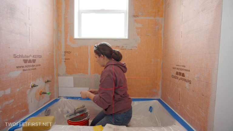 DIY tips for tiling a tub surround | TwoFeetFirst