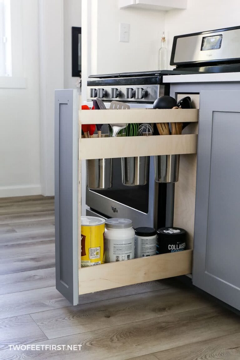 DIY Utensil Pull Out Kitchen Organizer | Vertical Cabinet Organizer