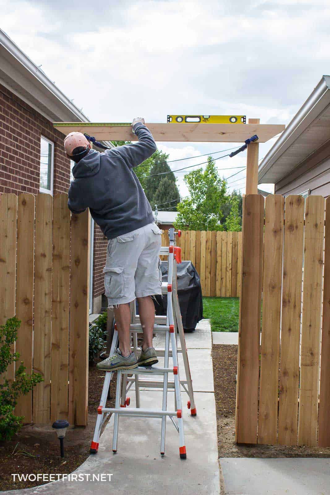 How to Build a Gate Pergola | TwoFeetFirst