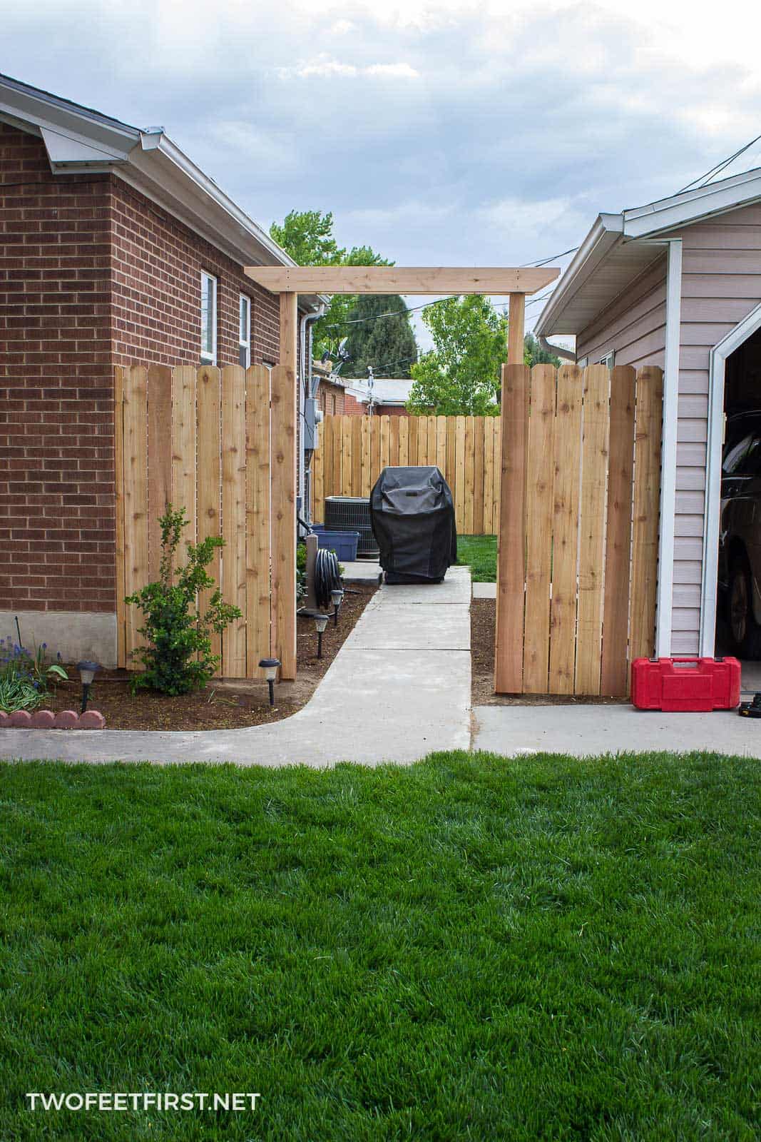How to Build a Gate Pergola | TwoFeetFirst